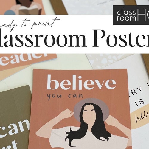 BOHO Classroom Rules Posters L Editable - Etsy