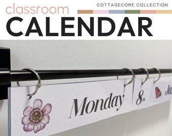 Vintage Cozy Natural Theme Classroom Decor Editable Flip Calendar ...