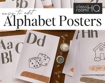 Cursive Alphabet Posters Boho Rainbow Classroom Cursive - Etsy