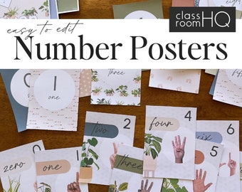 Classroom Number Posters With Ten Frames 0-20 Modern - Etsy