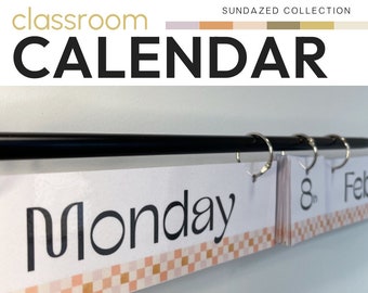 Groovy Flip Calendar | Retro Classroom Decor - Etsy