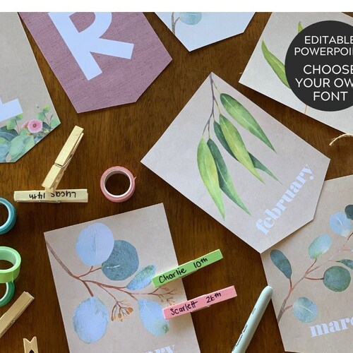 Plant Theme Birthday Display Classroom Monthly Birthday - Etsy