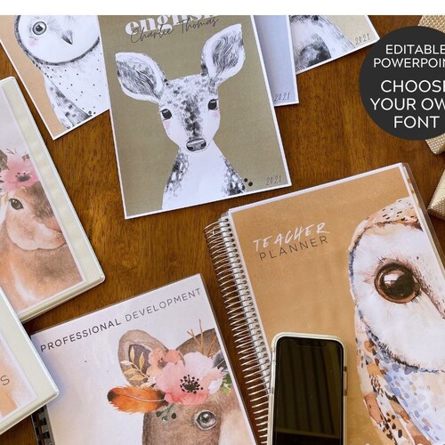 Woodland Binder Covers editable - Etsy