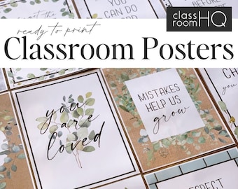 BOTANICAL Editable Classroom Posters Modern Farmhouse - Etsy