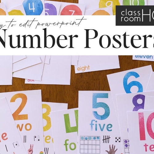 Rainbow Watercolor 0-20 Number Posters With Tens Frames - Etsy