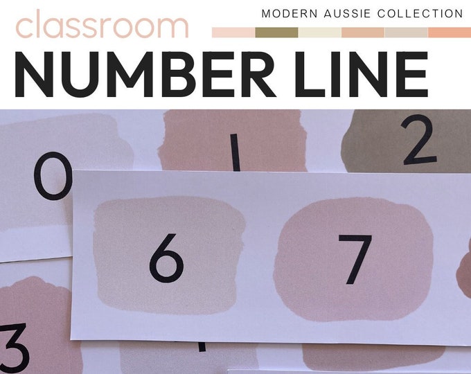 Printable Large Number Line, Pastel Colors Number Line, Number Line ...