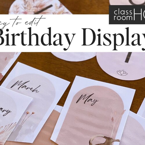 BOHO SUMMER Classroom Birthday Display Pack - Etsy