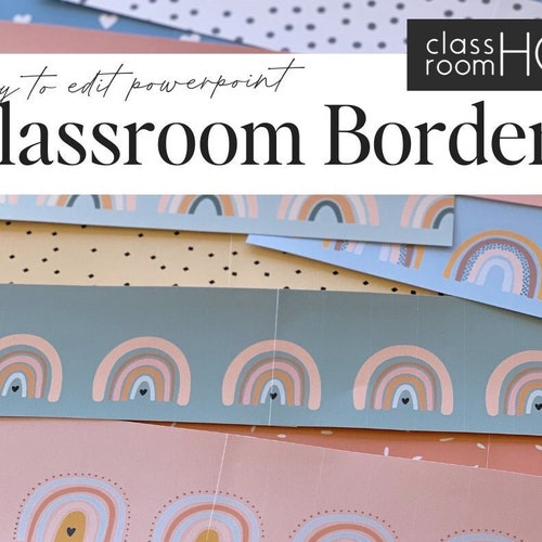 Printable Bulletin Board Borders Rainbow Classroom Decor - Etsy