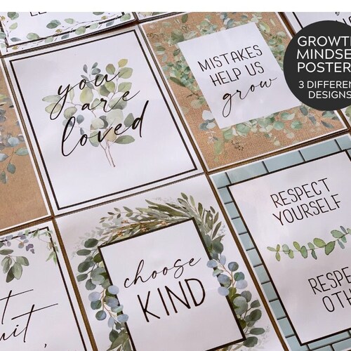 Inspirational Classroom Posters Bundle Boho Rainbow Classroom - Etsy