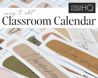 Flip Calendar Boho Rainbow Classroom Decor Classroom - Etsy