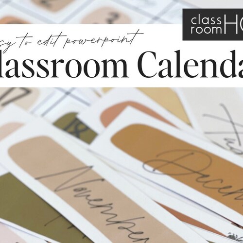 Flip Calendar Spotty Boho Classroom Decor Neutral Rainbow - Etsy