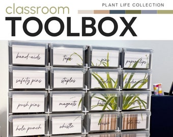 Plant Boho Neutral Teacher Toolbox Kit EDITABLE Plant Classroom Decor ...