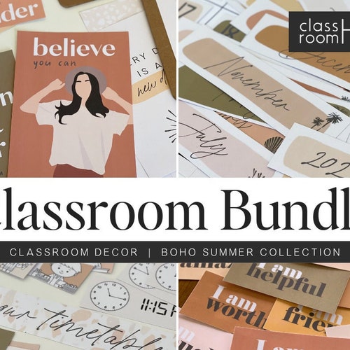Boho Rainbow Classroom Decor MEGA BUNDLE 12 Item Bundle - Etsy