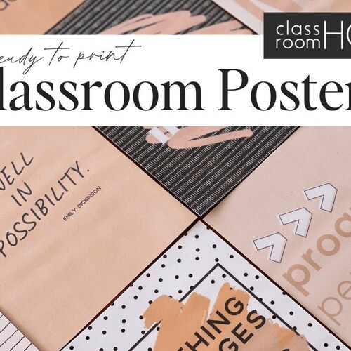 Inspirational Classroom Posters Bundle Boho Rainbow Classroom - Etsy Canada