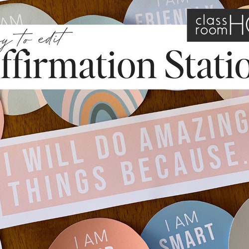 Boho Rainbow Classroom Affirmation Station - Etsy