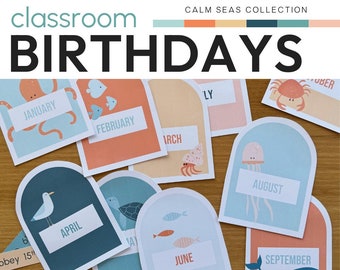 Birthday Bulletin Board | Ocean Rainbow | Classroom Decor - Etsy