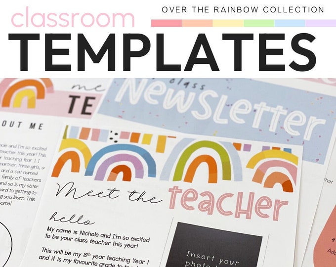 Colorful Meet the Teacher Bundle | Class Newsletter | Classroom Menu ...