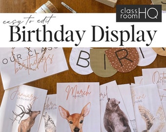 Boho Forest Woodland Classroom Birthday Display - Etsy