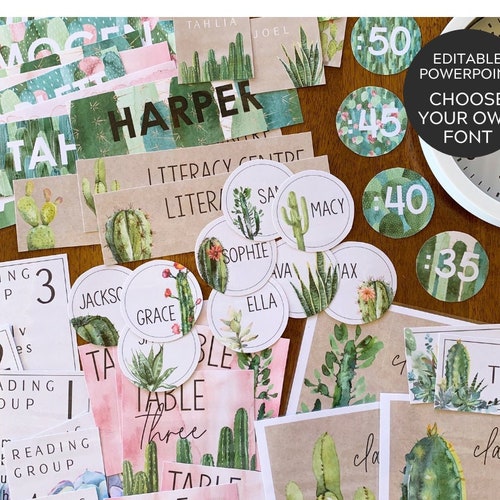 CACTUS Editable Classroom Posters Pack Cactus Classroom - Etsy