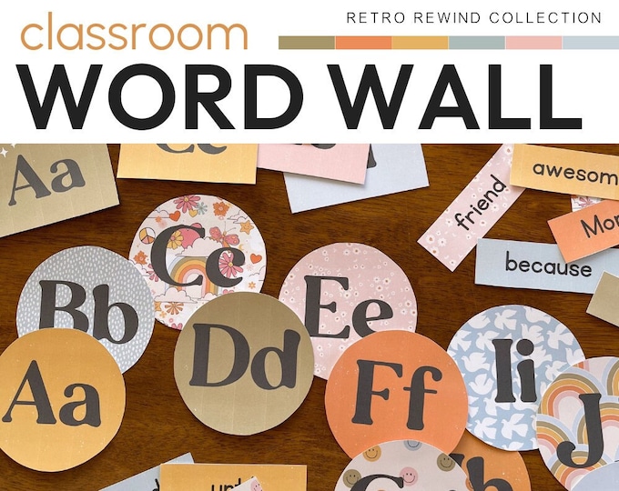 Alphabet Word Wall | SPOTTY PASTELS Classroom Decor | Editable - Etsy ...