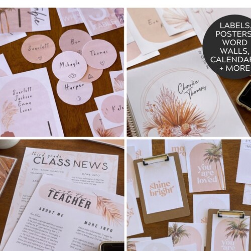 Eucalyptus and Gold Classroom Decor Bundle Editable - Etsy