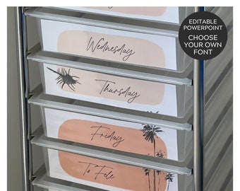 WATERCOLOR PAINT 10-drawer Rolling Trolley Cart Labels | Etsy