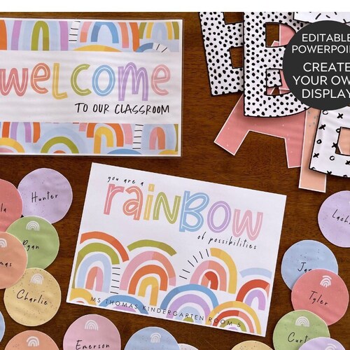 OVER THE RAINBOW Classroom Display Lettering Pack | Etsy