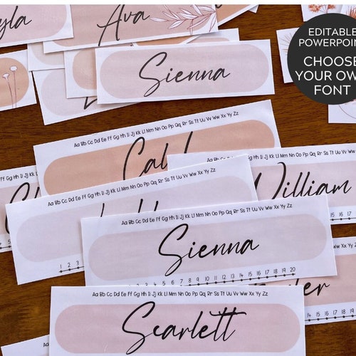 Neutral Boho Rainbow Desk Plates editable - Etsy