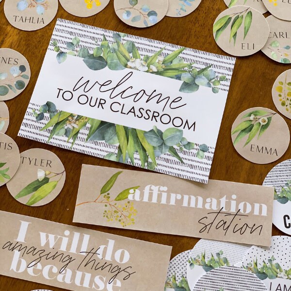 Eucalyptus GUM LEAF Classroom Decor BUNDLE - Etsy UK