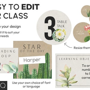 Cactus Classroom Theme Calm Classroom Decor Editable Classroom Labels ...