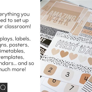 BW NEUTRALS Classroom Decor Bundle Neutral Class Theme - Etsy UK