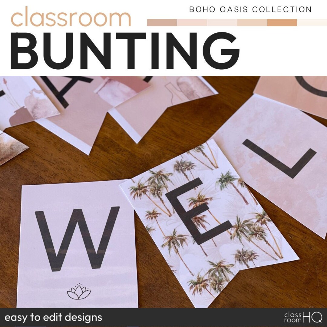 Calm Classroom Decor Neutral Class Theme Editable Class Bulletin Board ...