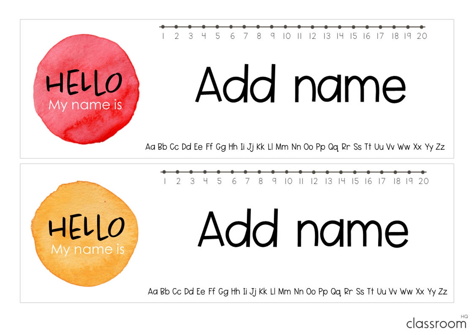 Watercolor Rainbow Theme Classroom Decor Editable Student Desk Labels ...