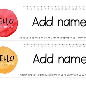 Watercolor Rainbow Theme Classroom Decor Editable Student Desk Labels ...