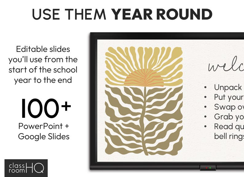 Retro SUNDAZED Daily Slides Classroom Management | Editable Google ...