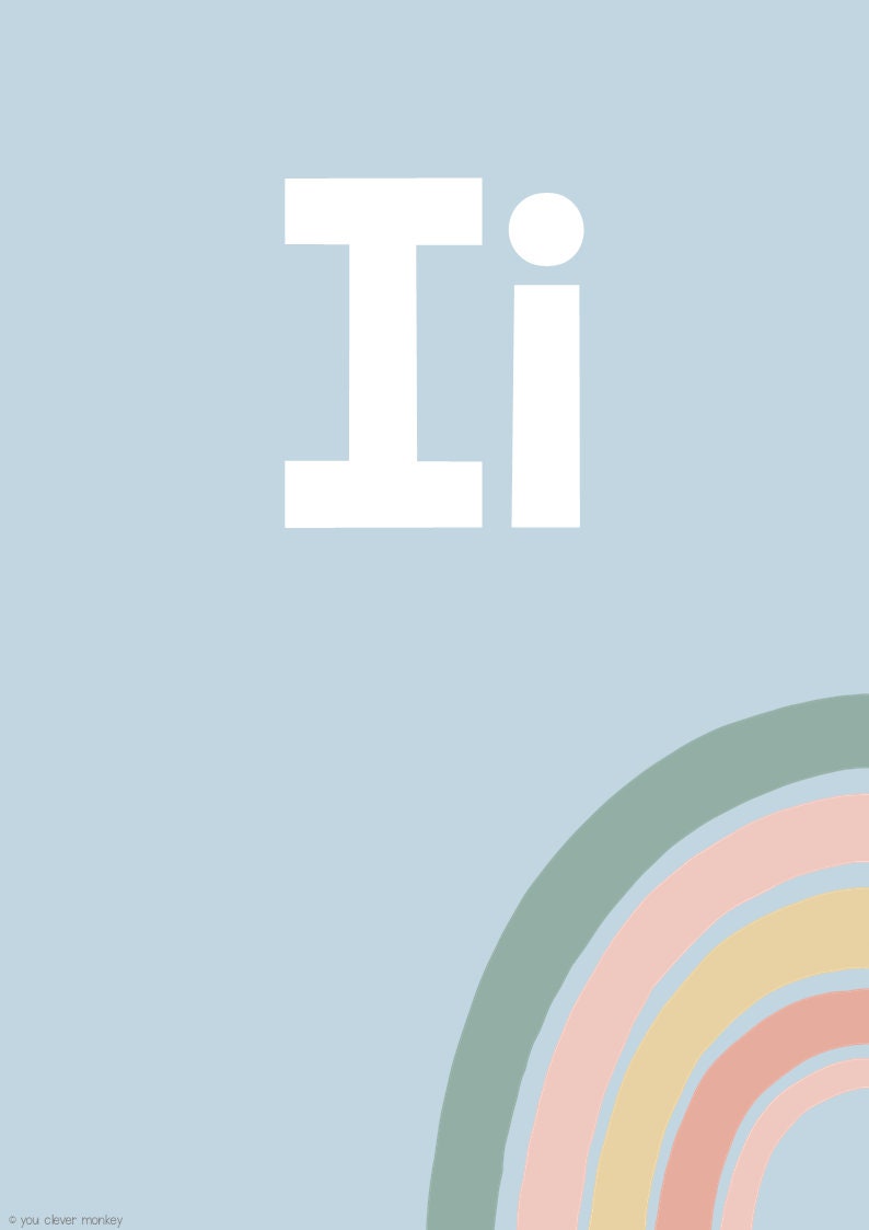 BOHO RAINBOW Alphabet Posters | Etsy