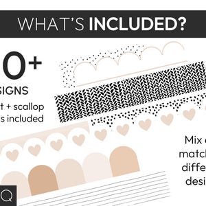 Neutral Classroom Decor Class Bulletin Board Borders | B+W NEUTRALS ...