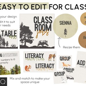 Woodland Forest INTO THE WOODS Classroom Labels Signs Pack - Etsy