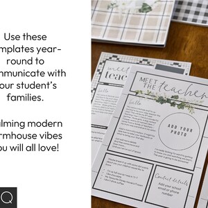 Botanical Greenery Theme Classroom Decor Editable Meet the Teacher ...