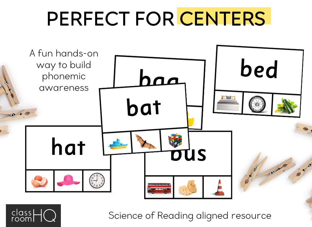 CVC Word Family Clip Cards | Science of Reading Aligned - Etsy