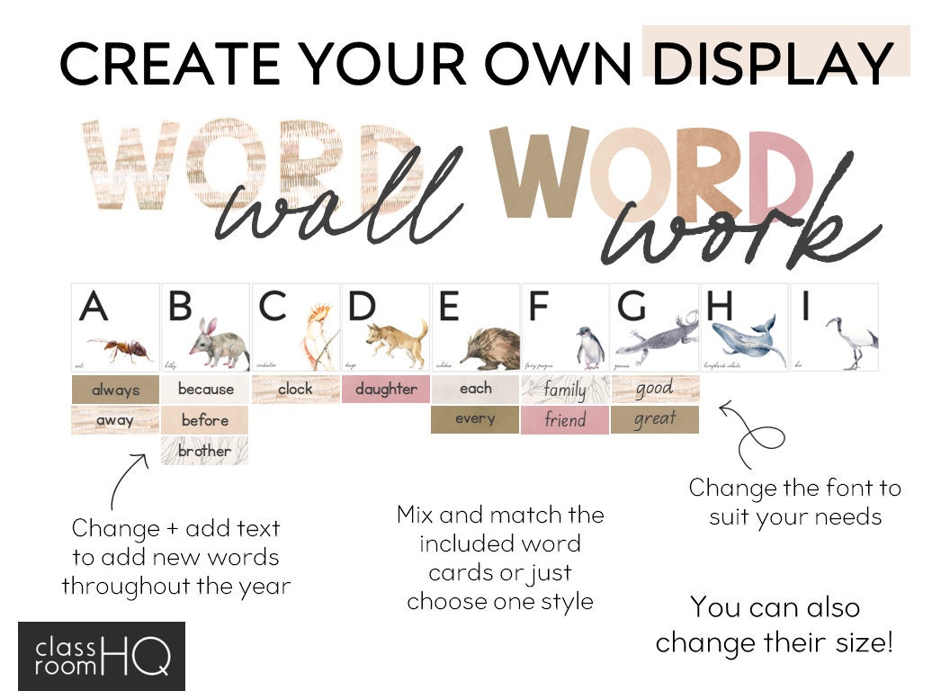 MODERN AUSSIE Word Wall + Headers Pack | Australian Themed Classroom ...