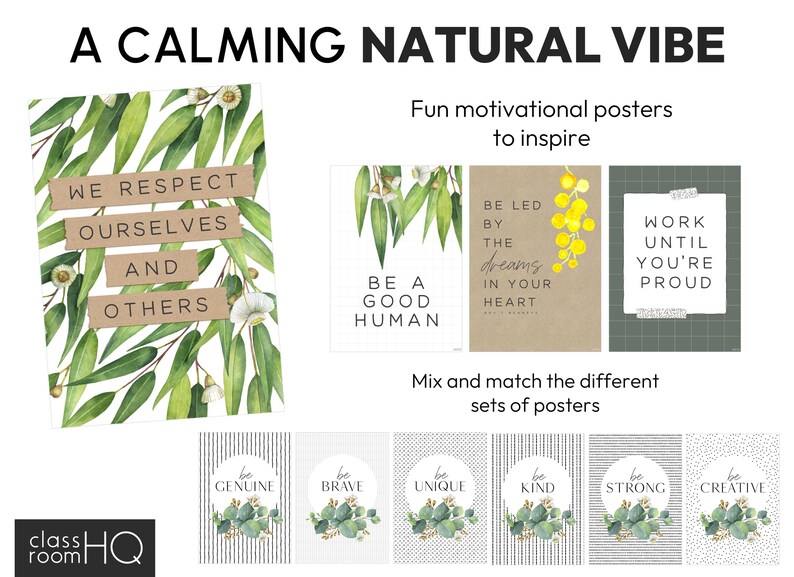 Australian Eucalyptus Inspirational Growth Mindset Wall Posters for ...