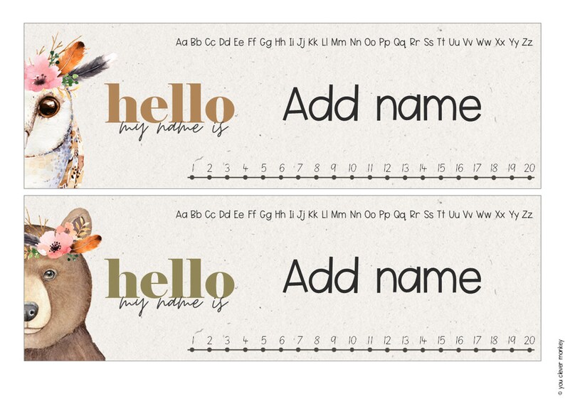 Woodland Forest Theme Classroom Decor Editable Student Desk Labels ...