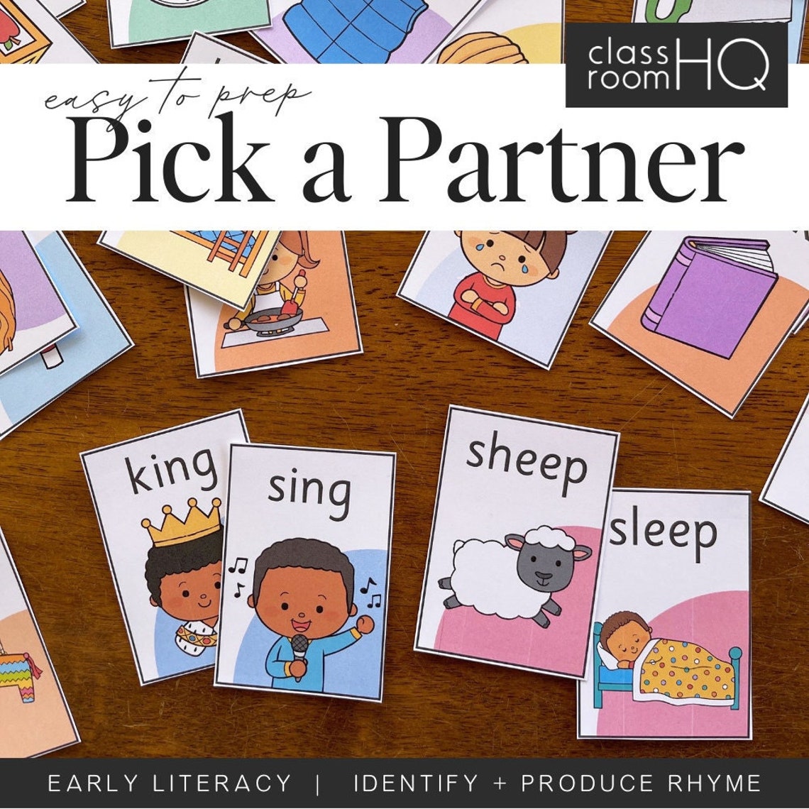 Pick A Partner Rhyming Word Partner Cards for Class - Etsy