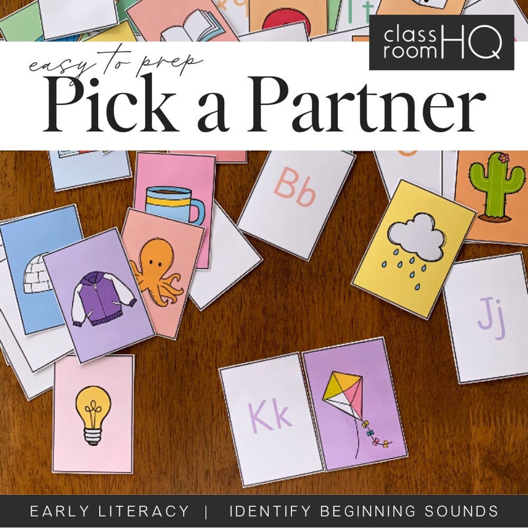 Pick A Partner Beginning Sounds Pack - Etsy