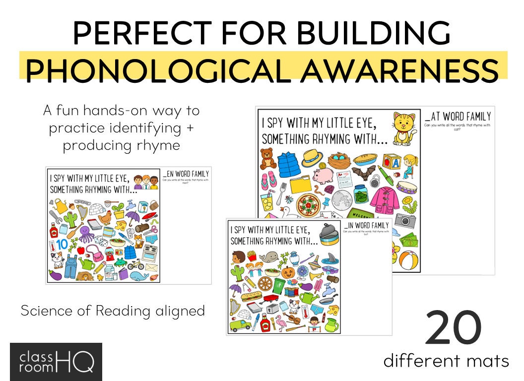 Rhyming Short Vowel Sound Word Family I Spy Mats COMPLETE - Etsy