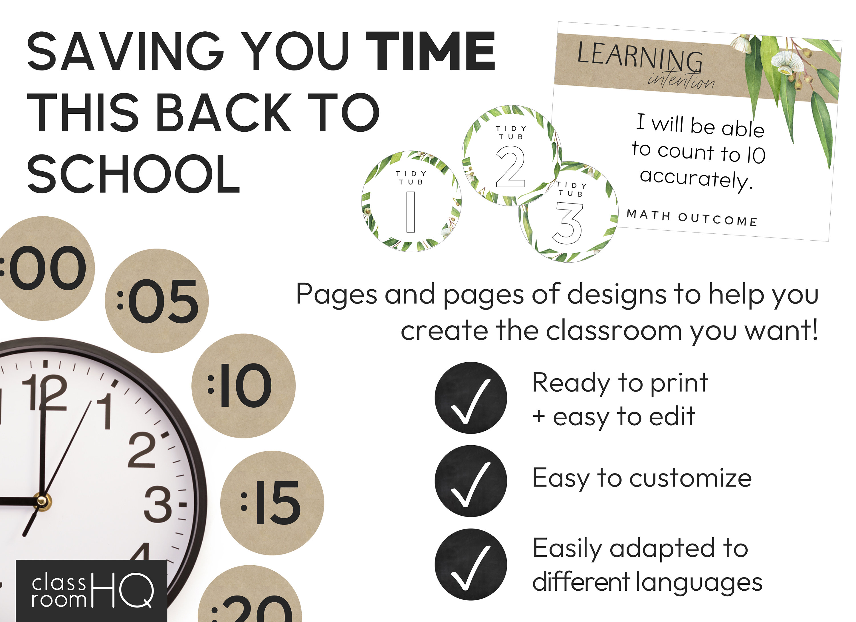 Australian Eucalyptus Natural Theme Editable Classroom Labels + Signs ...