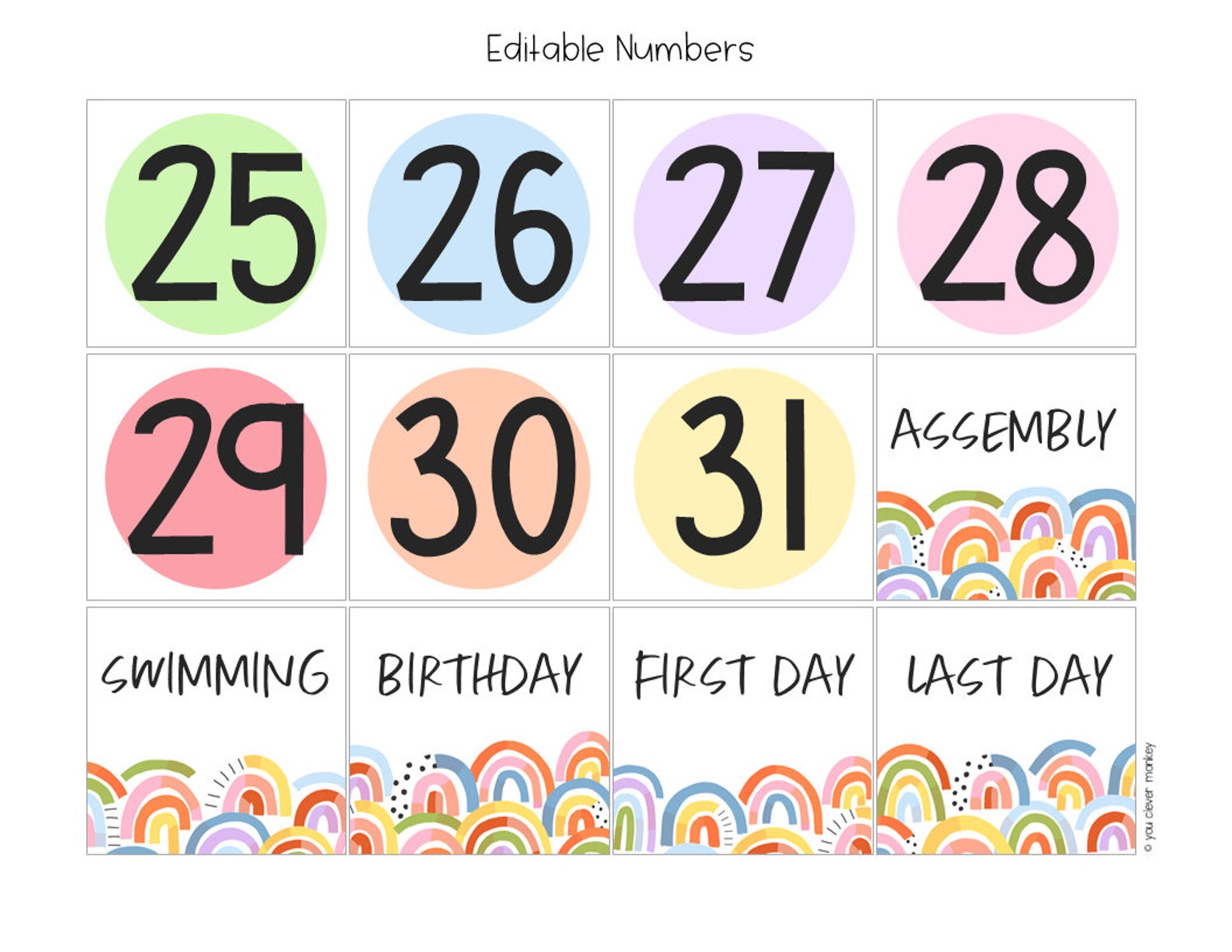 OVER THE RAINBOW Classroom Calendar - Etsy