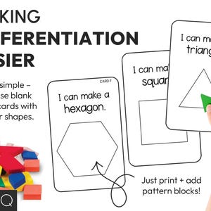2D Shape STEM Challenge Pattern Block Task Cards and Mats - Etsy