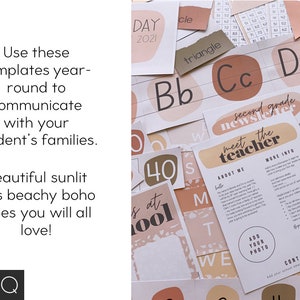 Modern Neutral Boho Theme Classroom Decor Editable Meet the Teacher ...